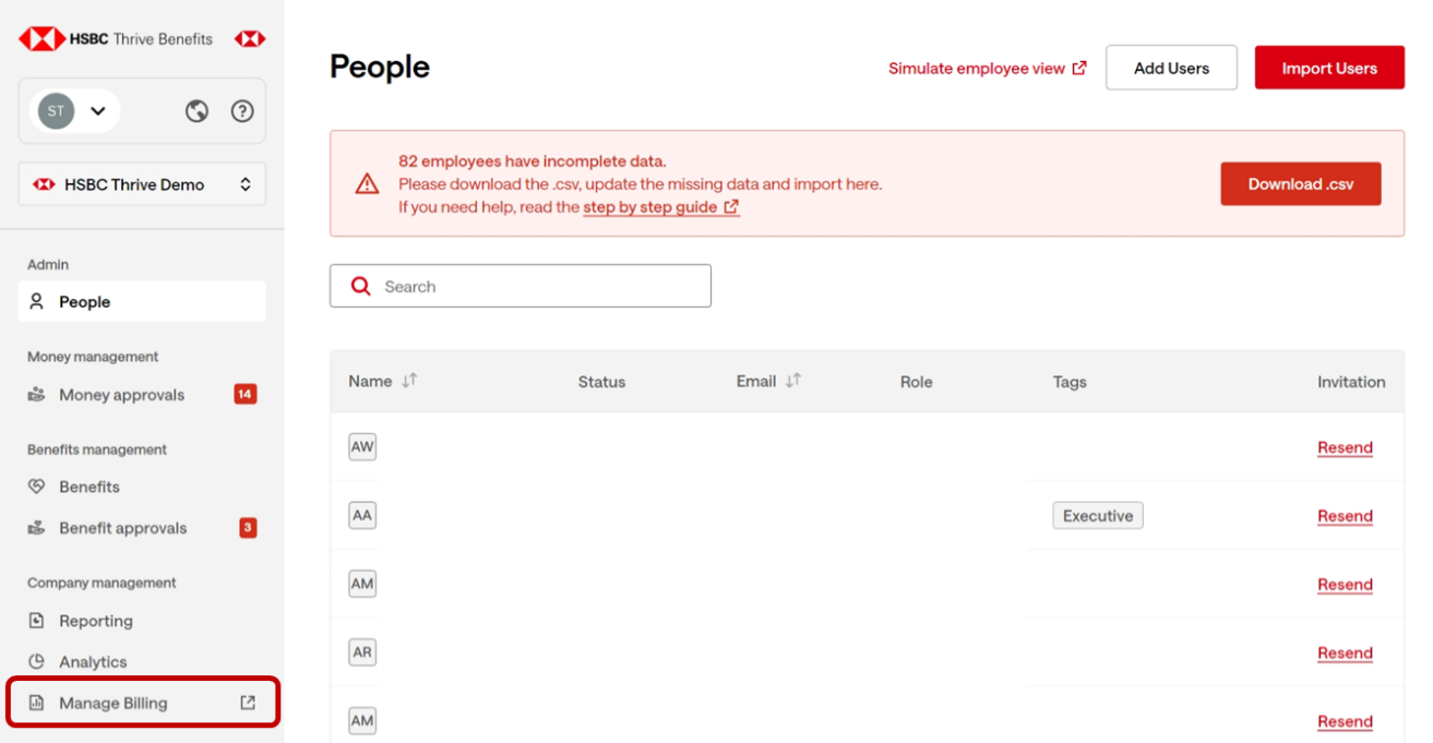 How do I view and download invoices? – HSBC Thrive Benefits